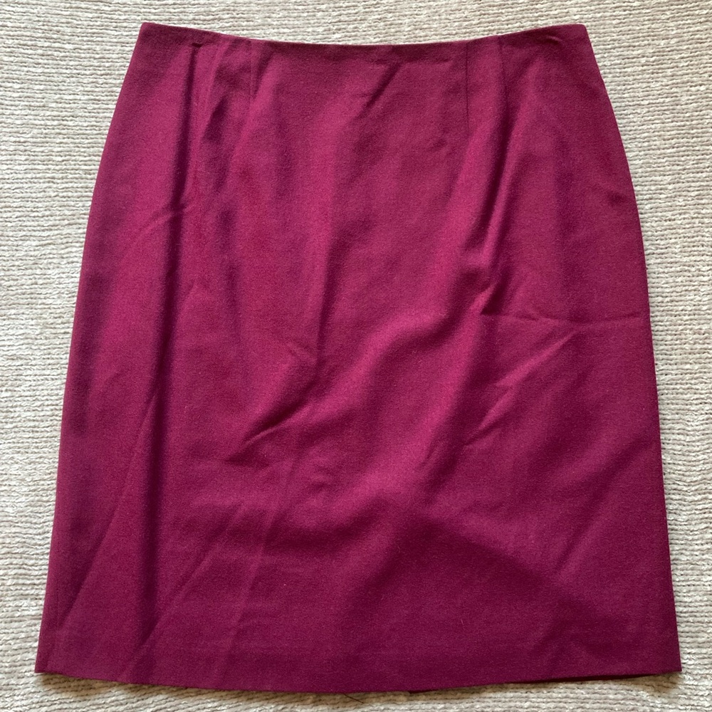 100% Wool Pencil Skirt Burgundy Eggplant Fall Holiday… - Gem
